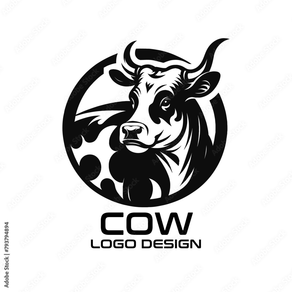 Cow Vector Logo Design Stock Vector | Adobe Stock