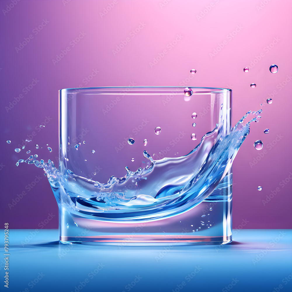 Dynamic Water Splash, Captivating Product Showcase on Transparent Glass ...