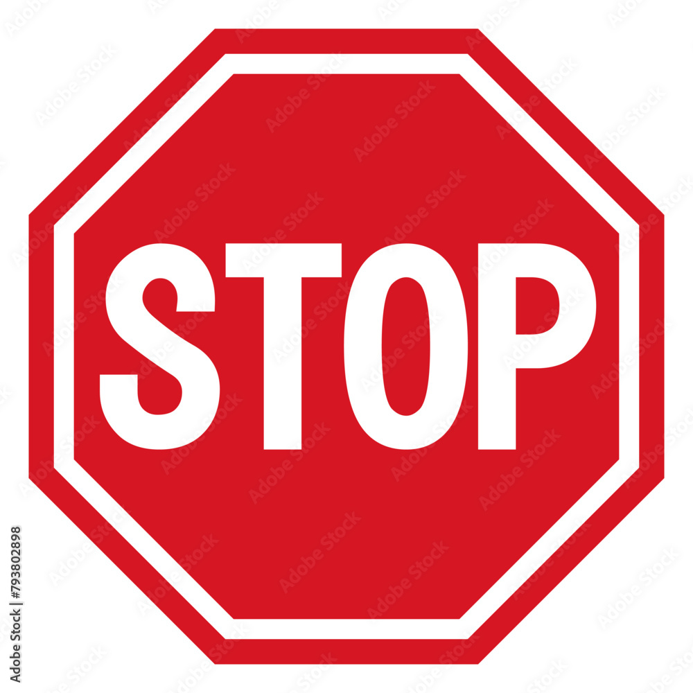 vector stop icon, prohibited passage, stop sign icon, no entry sign on ...