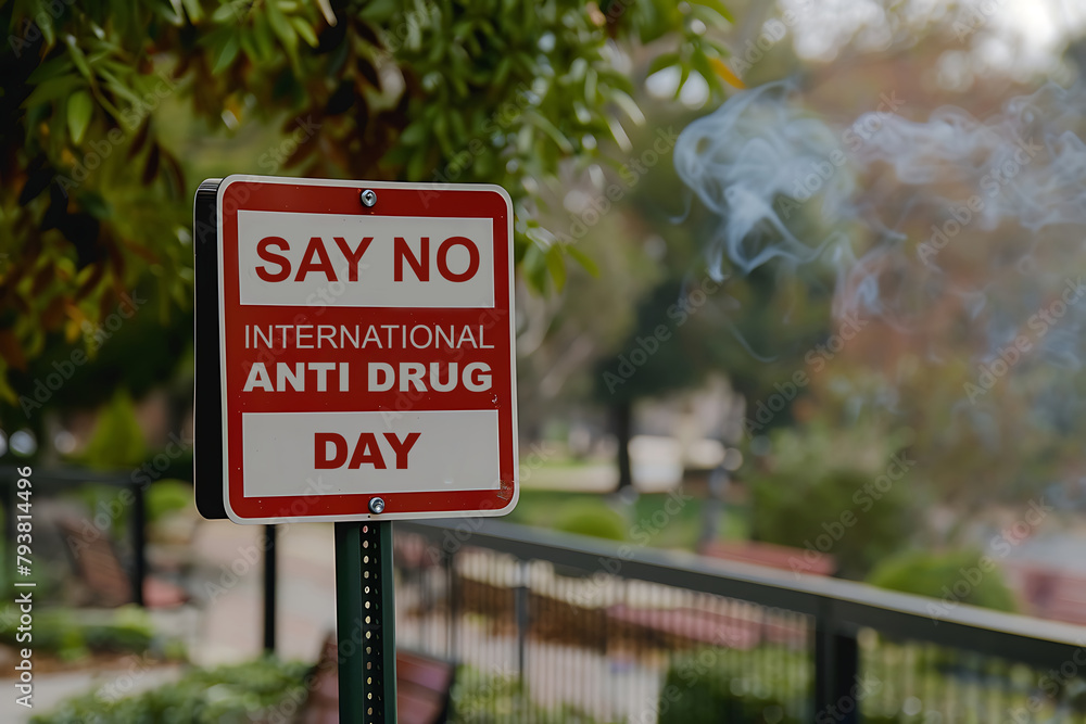 International day against drug abuse and illicit trafficking banner ...