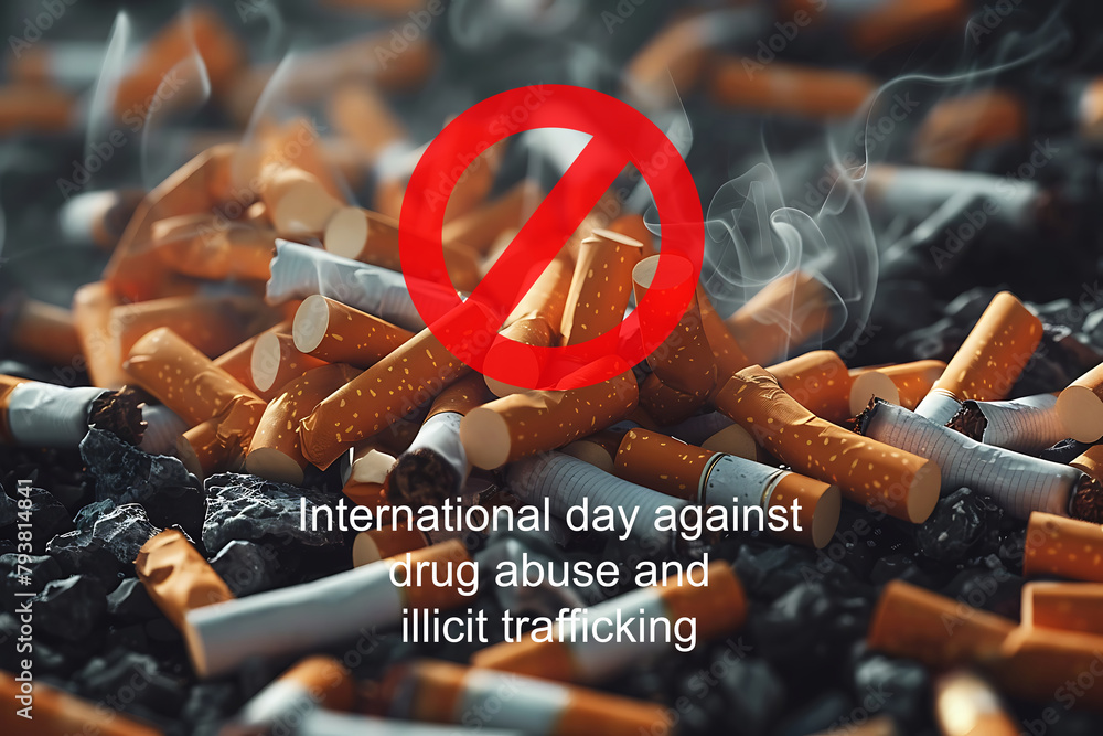 International day against drug abuse and illicit trafficking banner ...