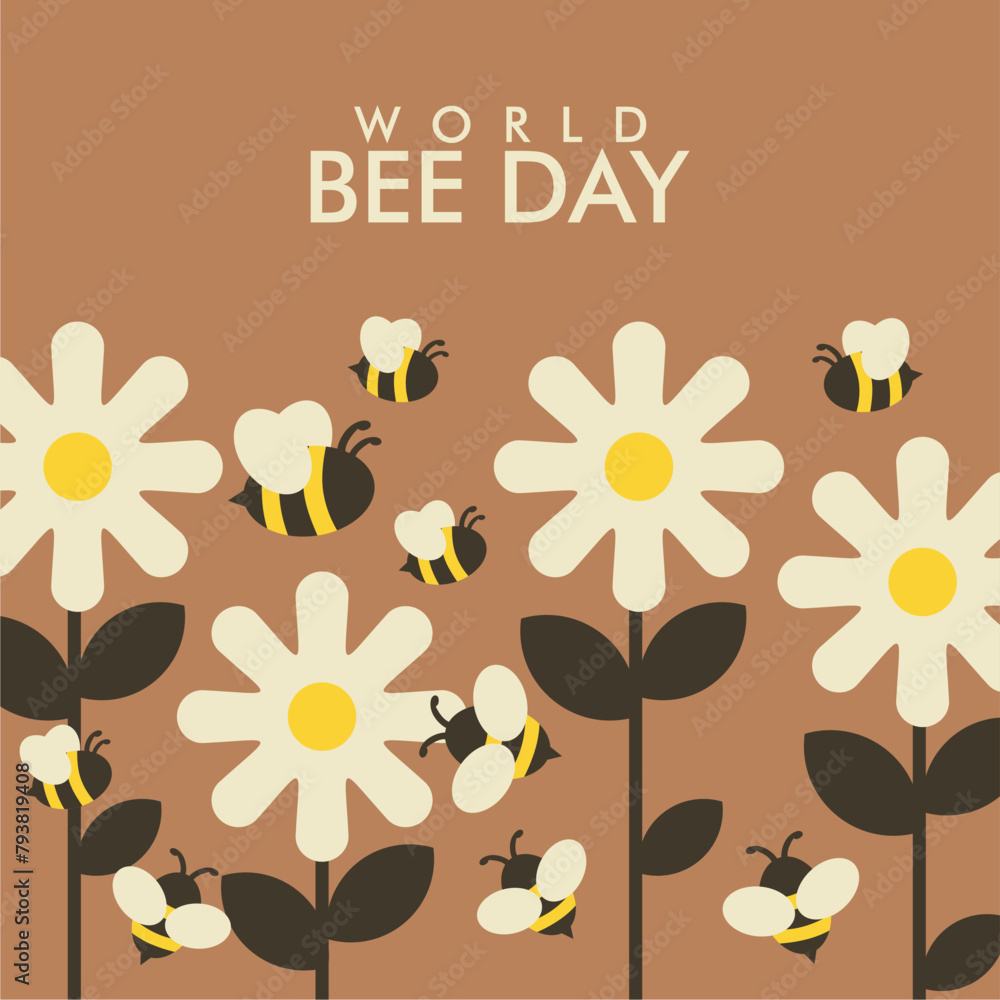 vector world bee day poster template Stock Vector | Adobe Stock
