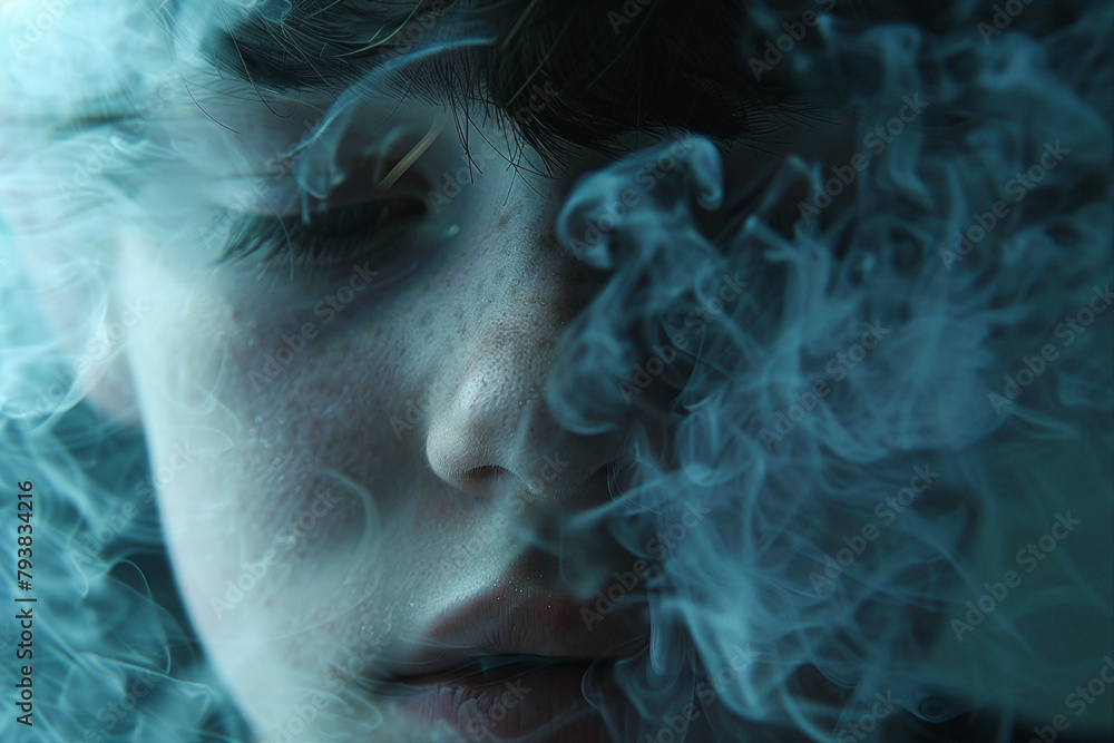 Vibrant vape artwork smoking e-cig concept unhealthy habit Generative ...