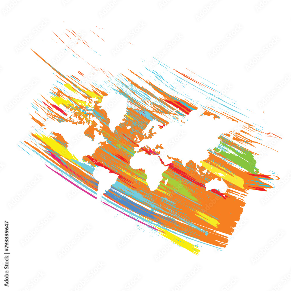 World map paper. Political map of the world on a grey background ...