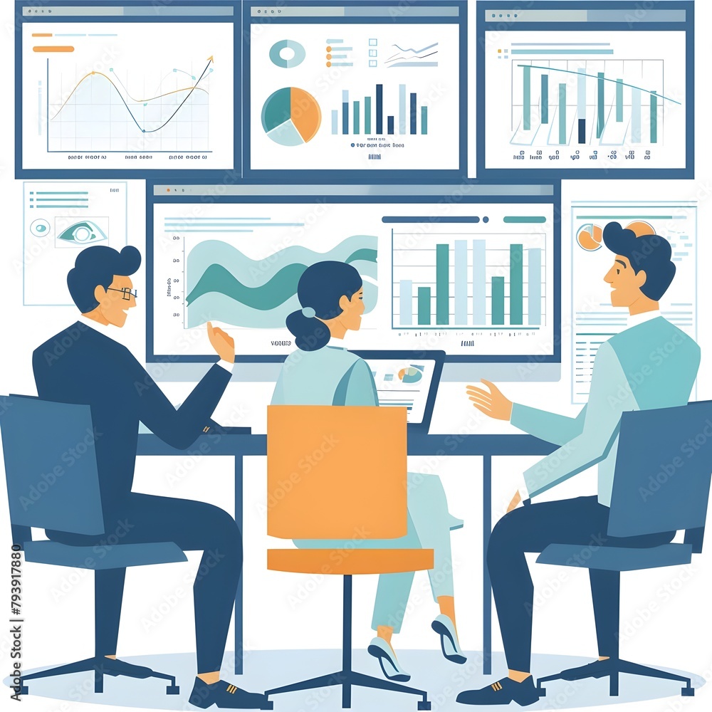 Vendor Management Team Analyzing Business Performance Metrics and Data ...