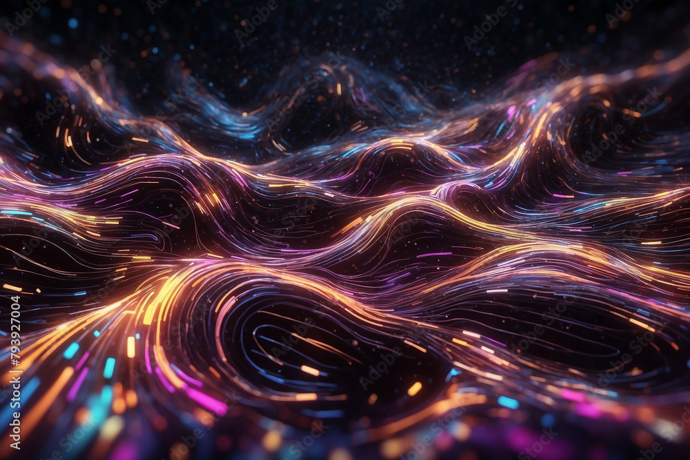 Illustration Stock Interstellar Data Stream: A vivid visualization of ...
