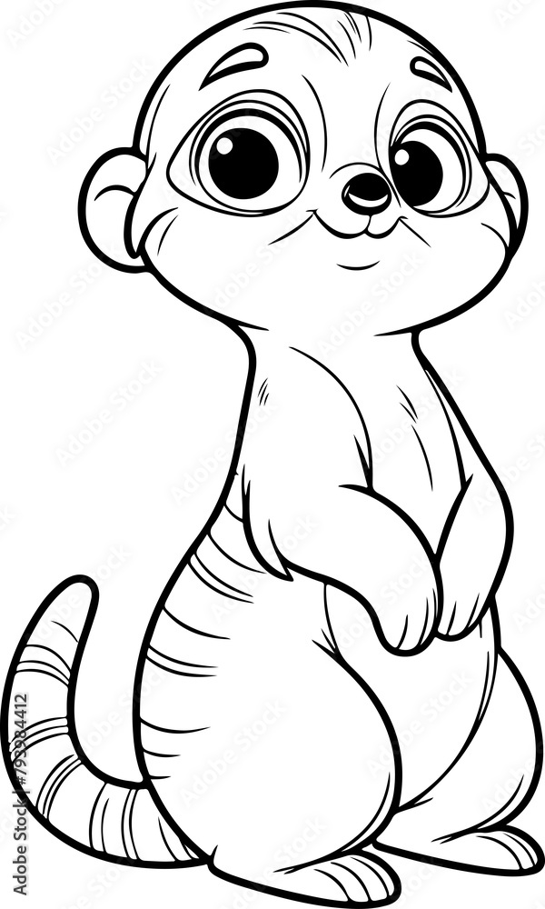 Personnage héros suricate ou sentinelle du désert à colorier, ressource ...