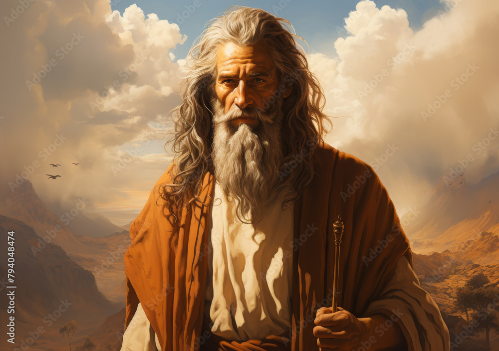 Enoch Biblical Figure Portrait - Mediterranean Man Walking with God ...