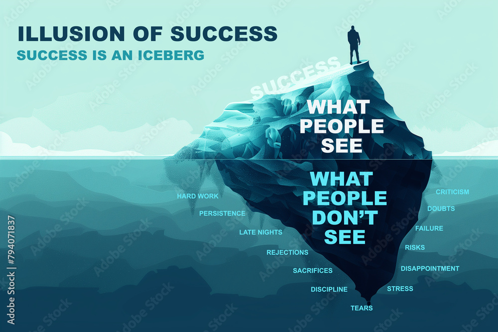 iceberg illusion of success infographic Stock Illustration | Adobe Stock