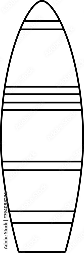 surfboard outline vector. surfboard black line svg. surfboard coloring ...