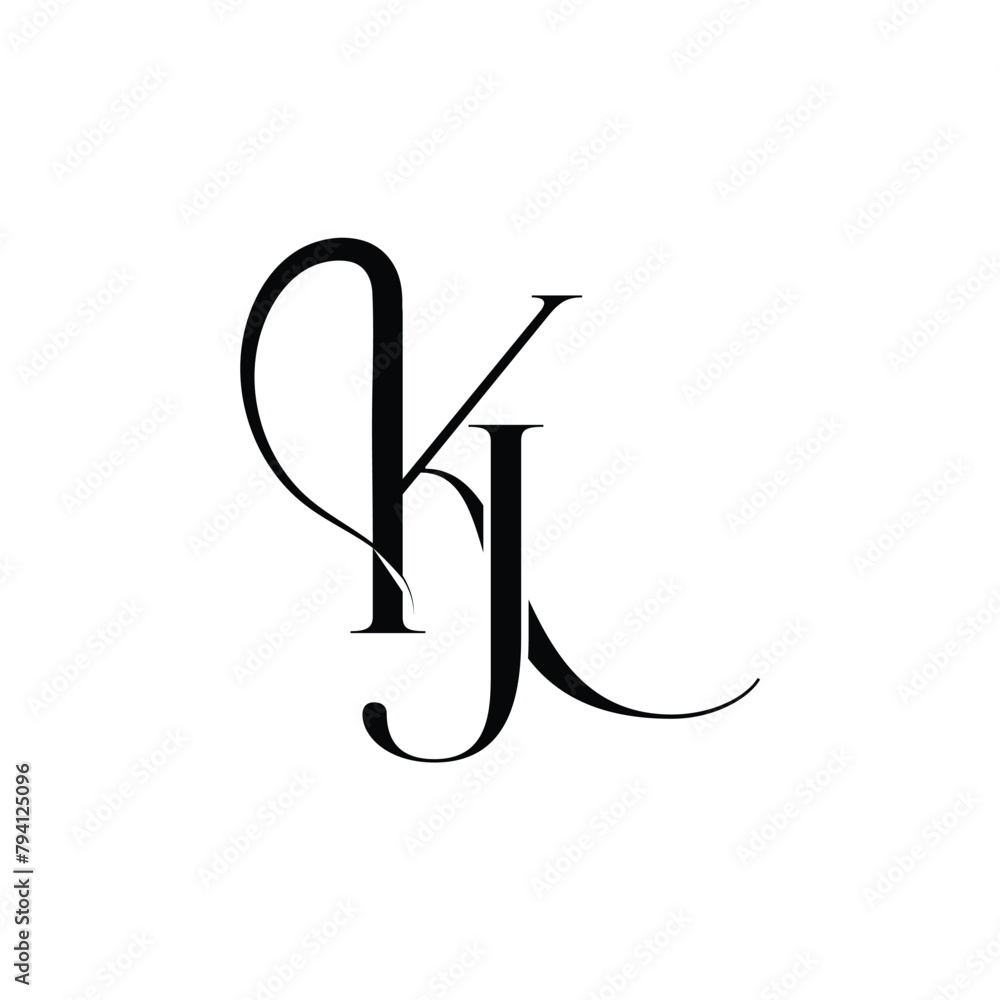 Initial letter KJ logo design creative modern symbol icon monogram ...