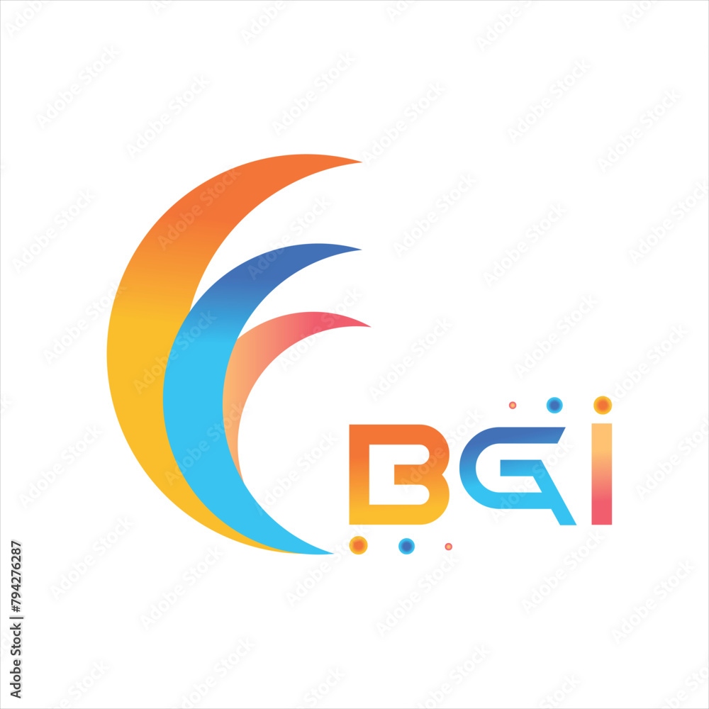 BGI letter technology Web logo design on white background. BGI ...