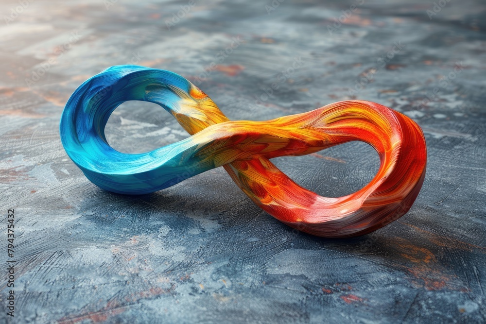 World autism awareness day symbol background. Rainbow colored infinity ...