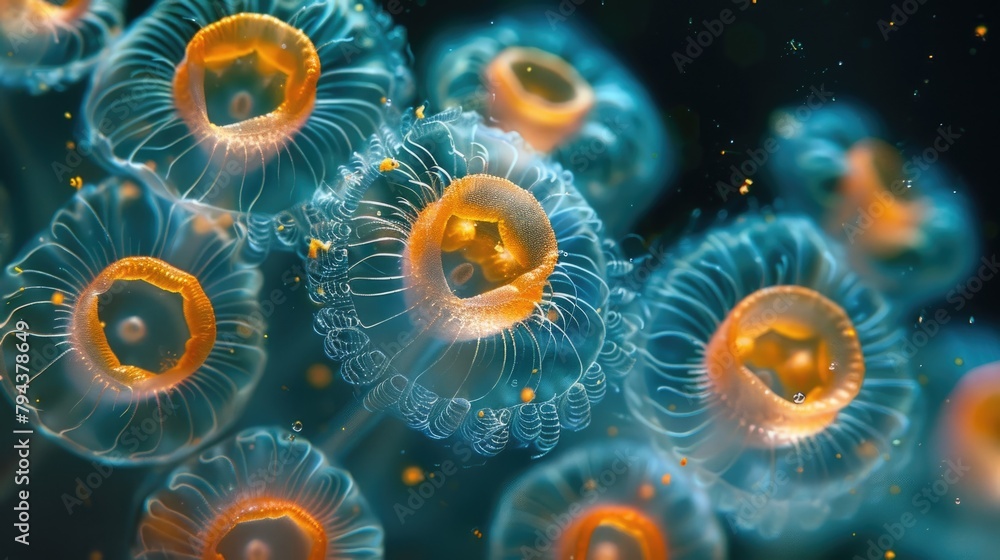 Rotifers,Microscopic Organisms with Wheel-like Cilia,Drifting Through a ...