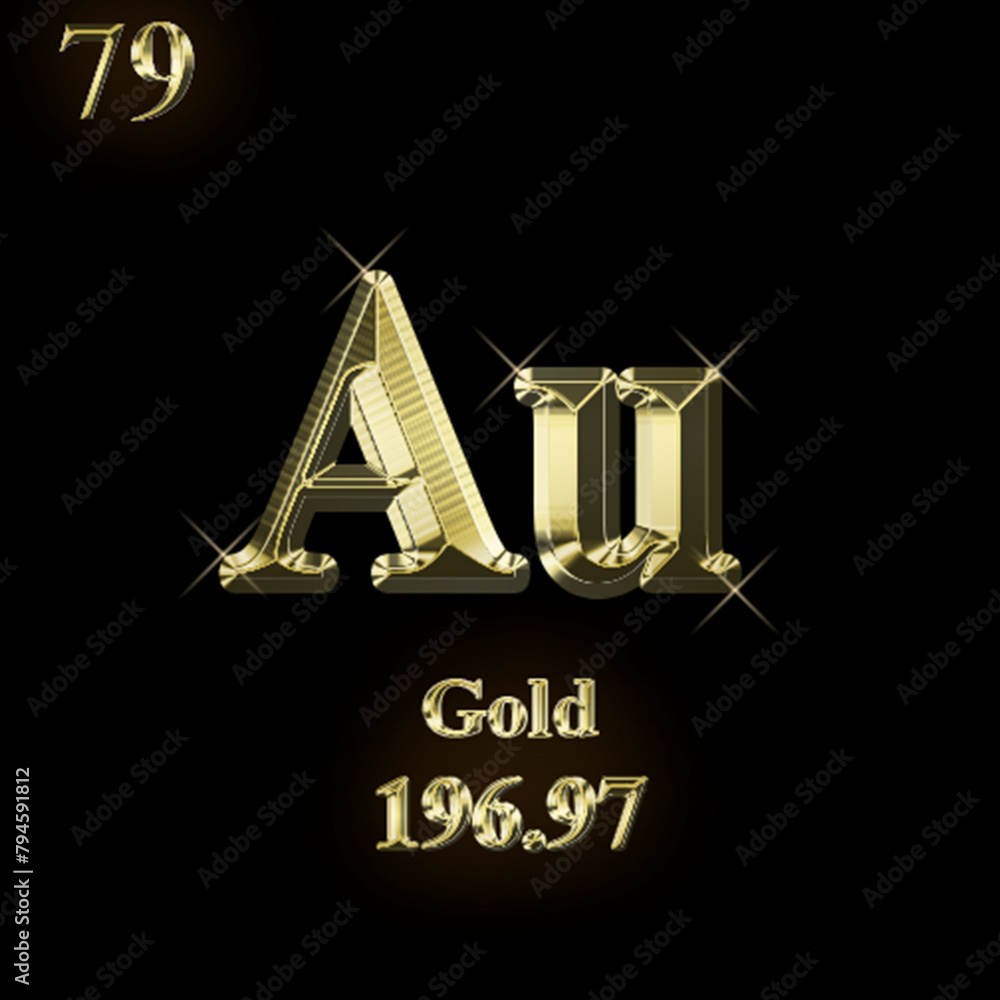 Shiny Gold Periodic Table Symbol Stock Photo | Adobe Stock