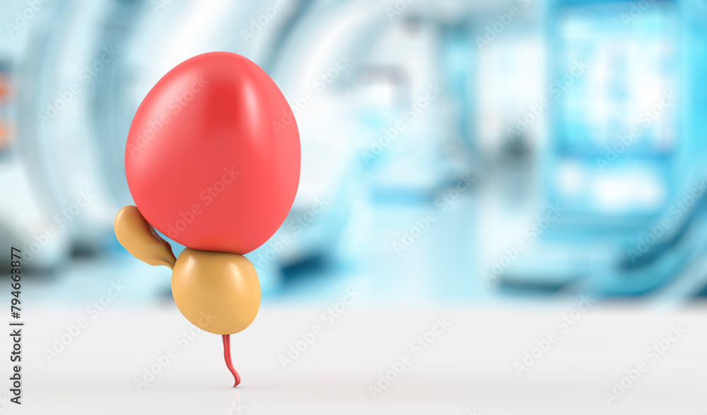 Prostate disease and treatment. Anatomical model of the male ...