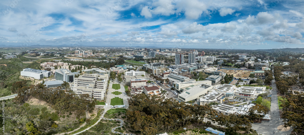 Aerial view of the University of California San Diego, Epstein ...