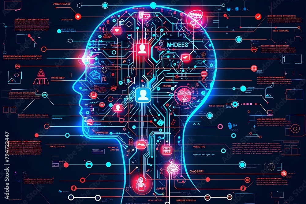 Generative AI : Machine learning types diagram, data science, AI, deep learning, neural networks ...