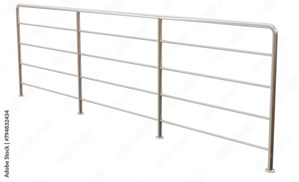Durable Stainless Steel Rail: 3D render features a polished stainless ...