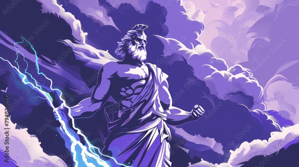 Stock-Illustration „Zeus the sky and thunder god in ancient Greek ...