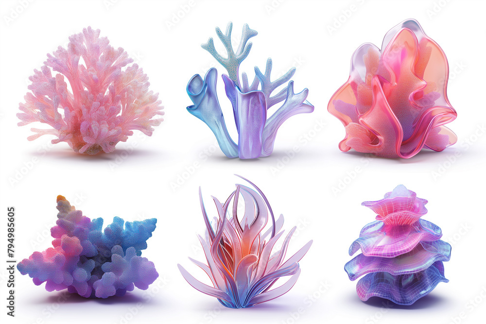 a various of a sea life, coral ,plant, aquatic, jellyfish and plankton ...