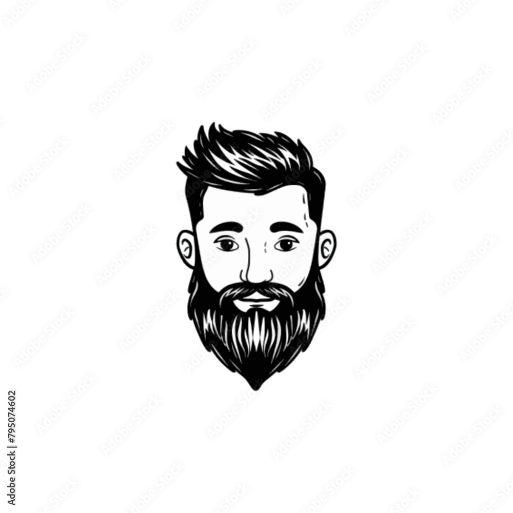 bearded man face logo Stock Vector | Adobe Stock