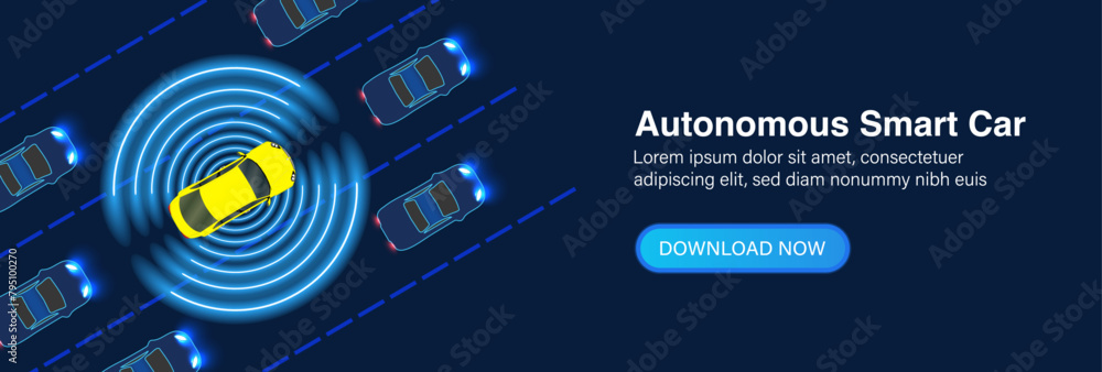 Autonomous smart car with radome and car radar, scanning and operating ...