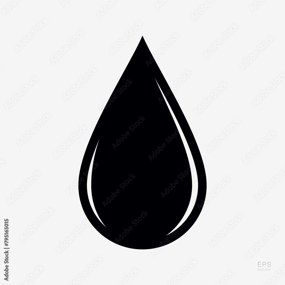 Drop Sign. Water, Oil or Other Liquid Droplet Silhouette. Drinking ...