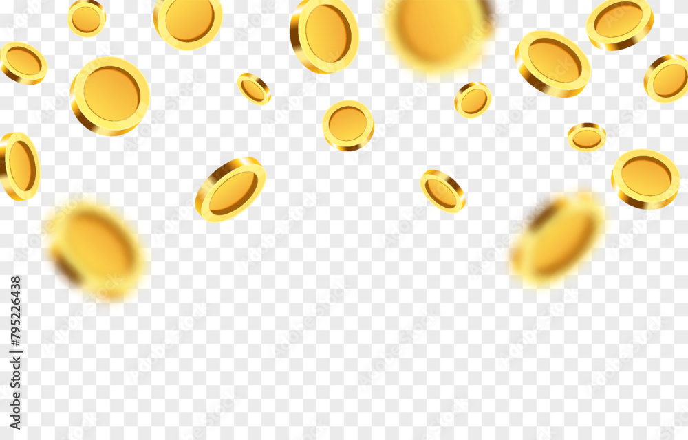 Realistic gold coins png. Explosion of gold coins png. Gold coins fall ...