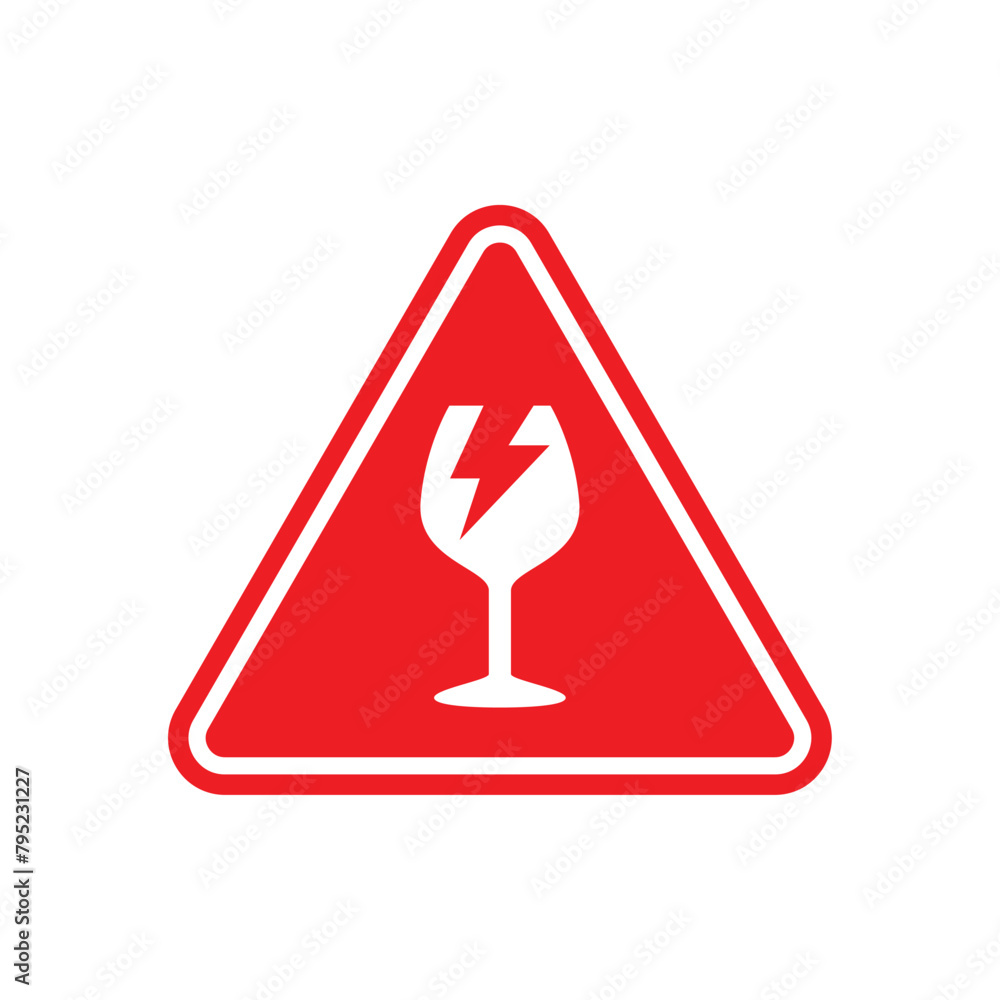 Sticker fragile handle with care vector. warning label, fragile label ...