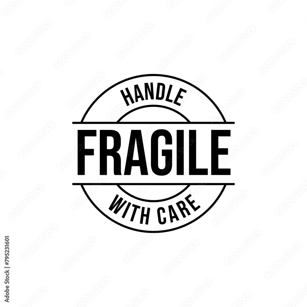 Vector de Stock Sticker fragile handle with care vector. warning label, fragile label with ...