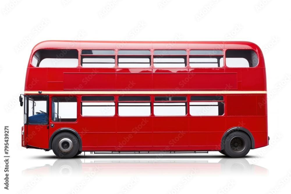 Side london bus vehicle white background transportation Stock Photo ...