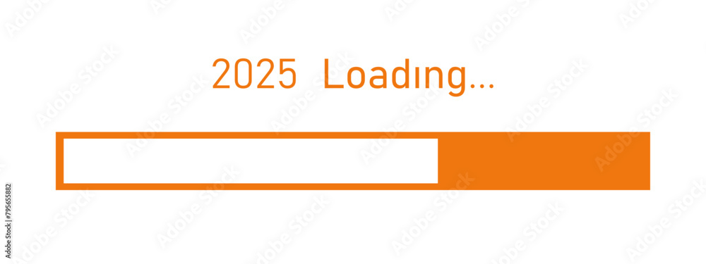 Loading bar for 2025 goal planning business concept, vector ...