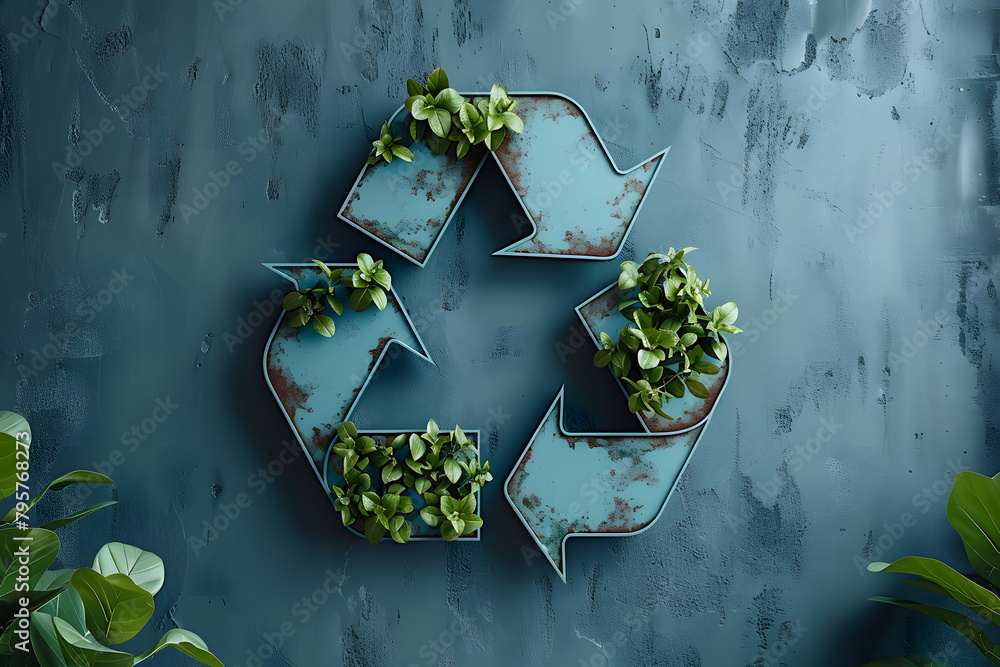 Minimalist Environmental Awareness Banner with Realistic Recycling ...