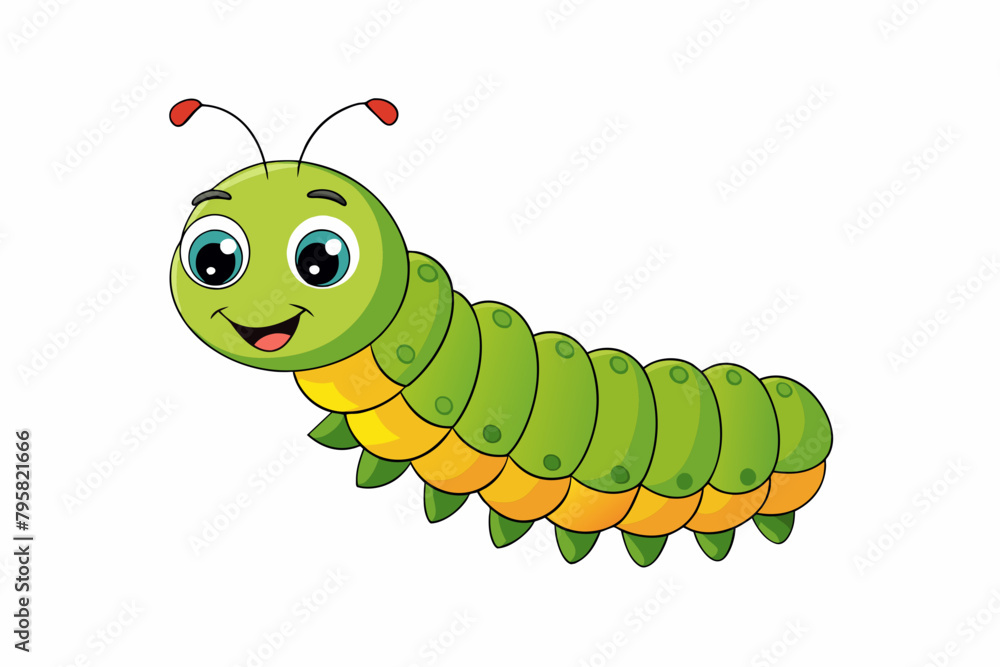 caterpillar insect cartoon vector illustration Stock Vector | Adobe Stock