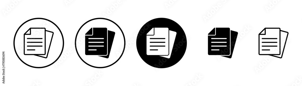Document icon vector isolated on white background. Paper icon. File ...
