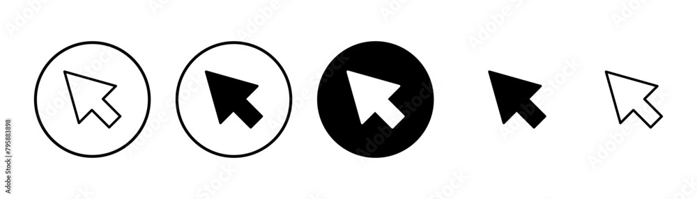 Click icon vector isolated on white background. Cursor icon. Computer mouse click cursor black ...