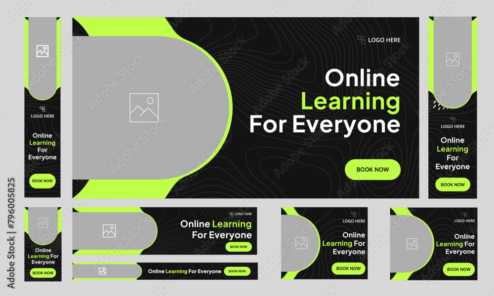 Best online learning platform web set banner design for social media ...
