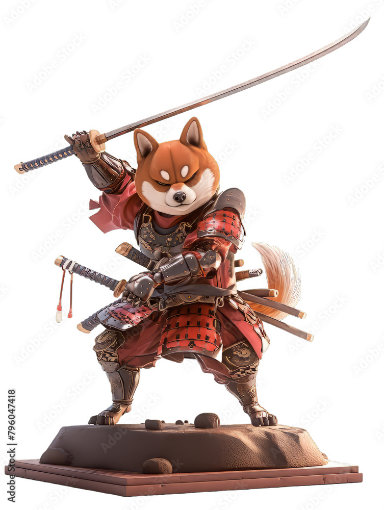 Shiba Inu Samurai in Pose Stock Illustration | Adobe Stock