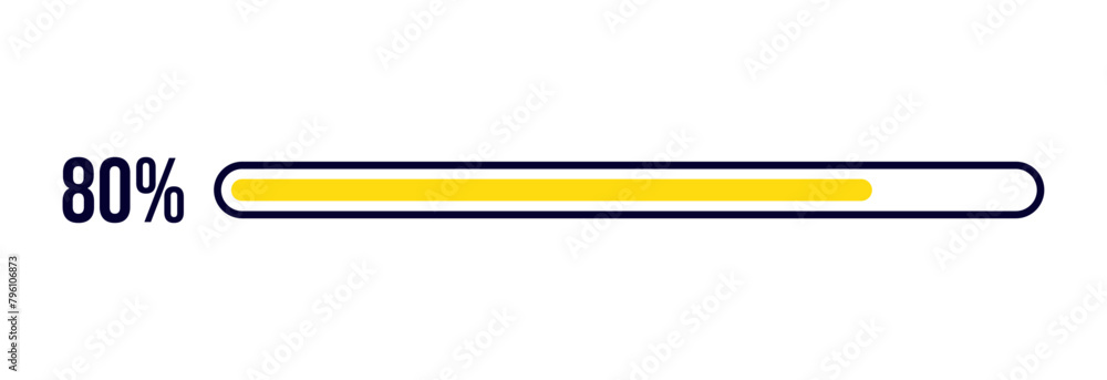 80 Percentage circle, 80% Circle loading and circle progress, 80 ...