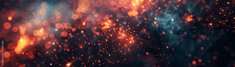 Technology abstract, visualization of data streaming, lines and dots ...