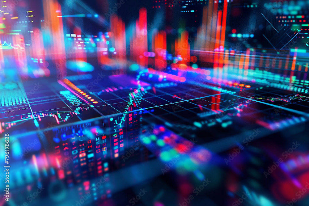 Stock market chart background, abstract investment trading, global ...