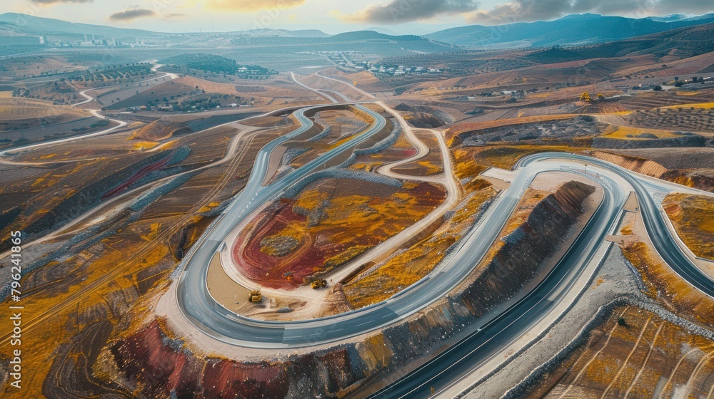 dramatic aerial view showcases the transformative power of road ...