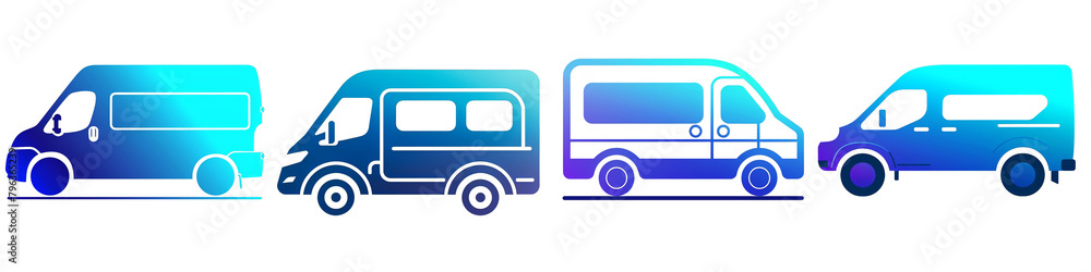 Van clipart collection, symbol, logos, icons isolated on transparent ...