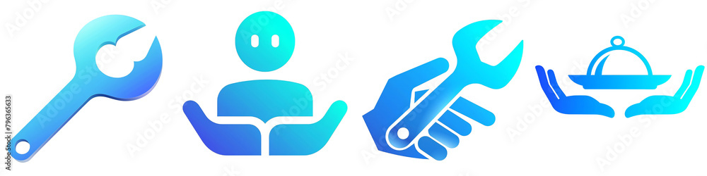 Service clipart collection, symbol, logos, icons isolated on ...