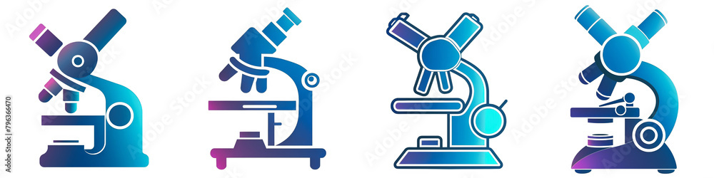Microscope clipart collection, symbol, logos, icons isolated on ...