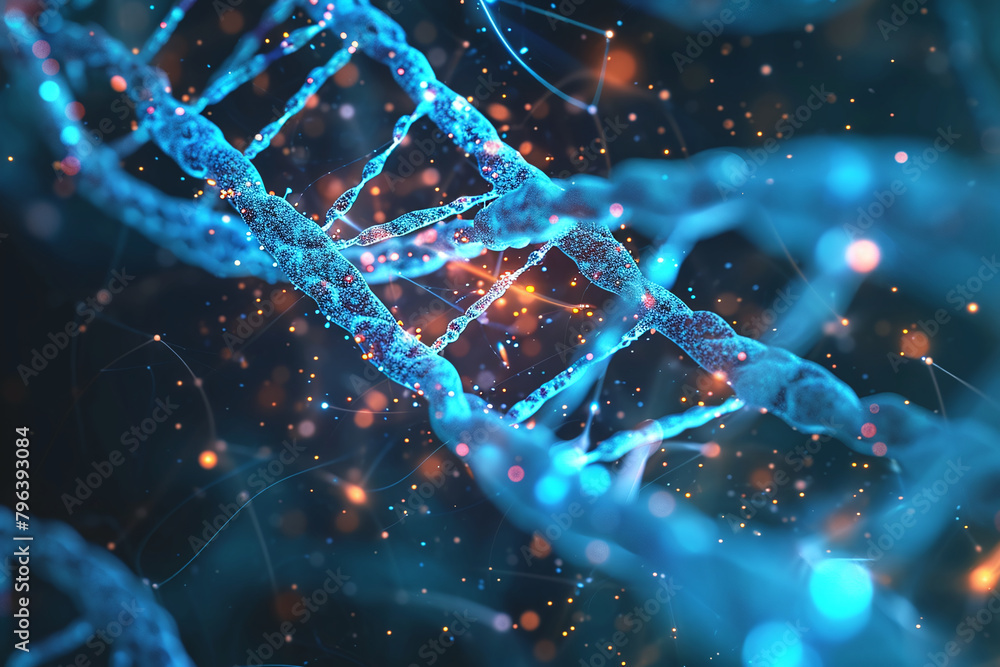 Connection concept of molecular fluorescent neuron network and DNA is ...
