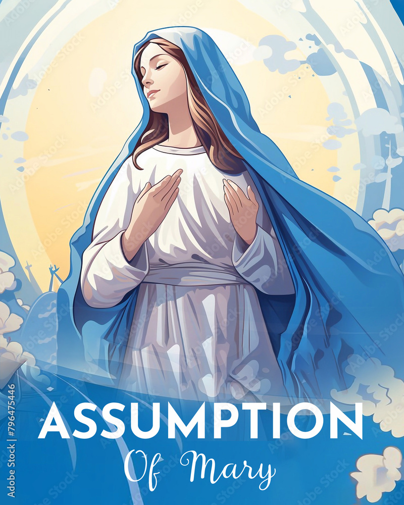 Assumption of Mary Illustration with Feast of the Blessed Virgin and ...