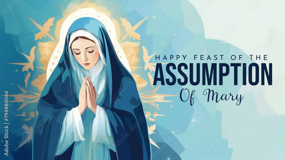 Assumption of Mary Illustration with Feast of the Blessed Virgin and ...