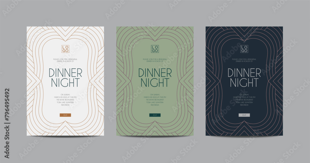 Minimalist Dinner Night Invitation Stock Vector | Adobe Stock